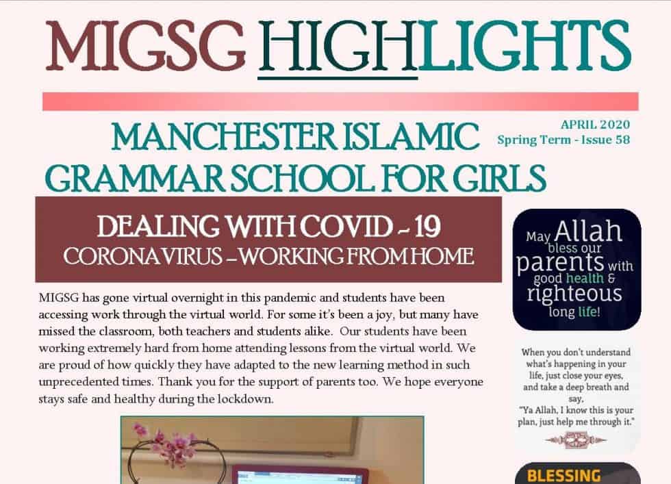 Newsletter - MIGSG - Manchester Islamic High School for Girls